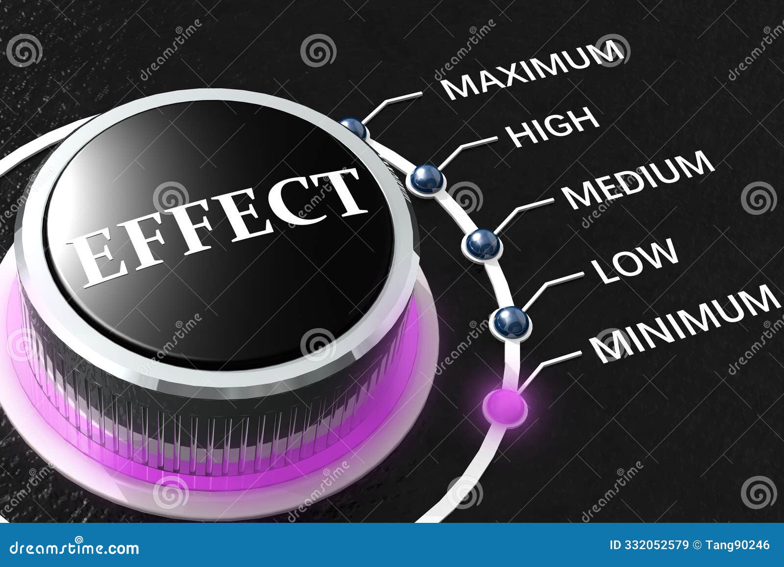 Turn Knob To Minimum Effect Stock Illustration - Illustration of idea ...