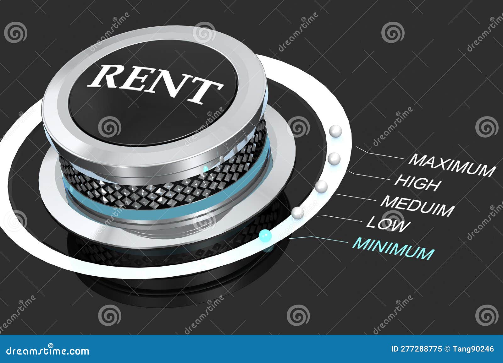 Turn the Knob To Minimum for Rent Level Stock Image - Image of success ...