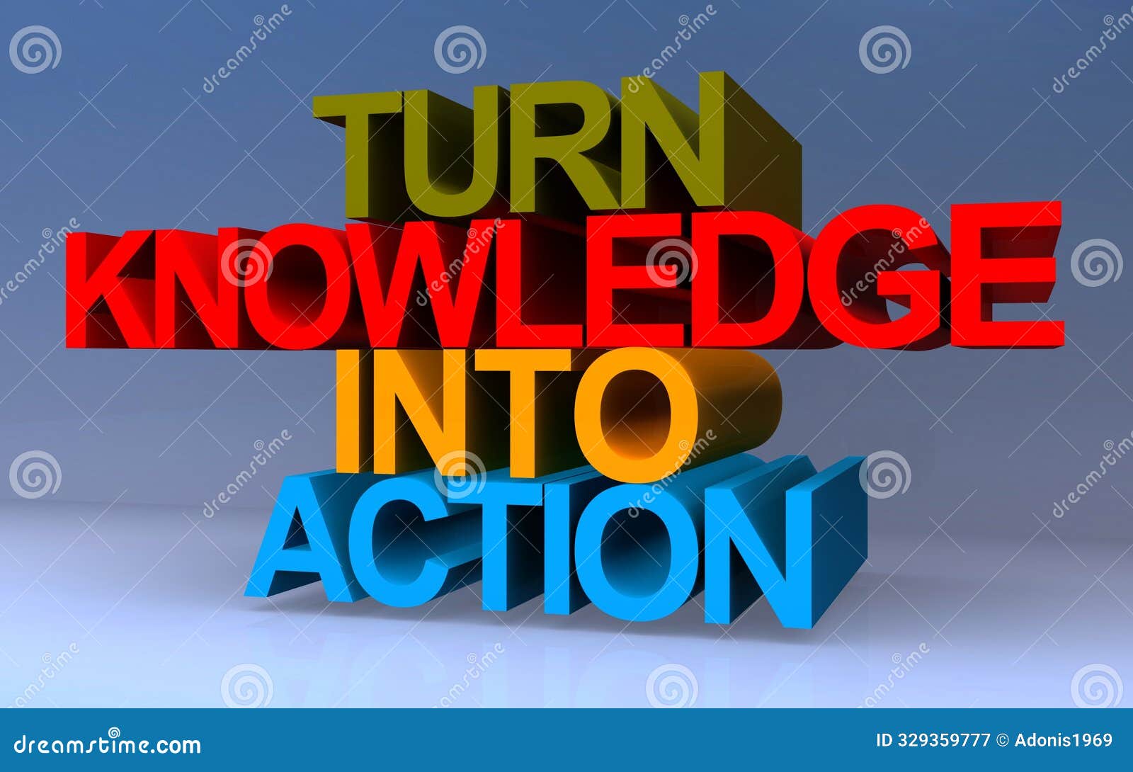 Turn Knowledge into Action on Blue Stock Illustration - Illustration of ...