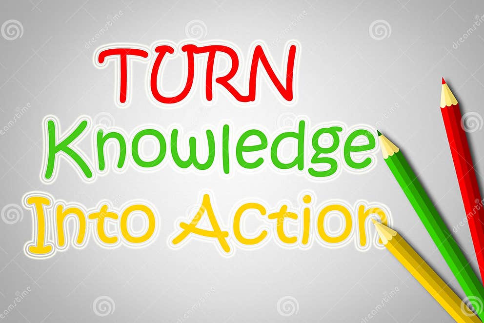 Turn Knowledge into Action Concept Stock Illustration - Illustration of ...