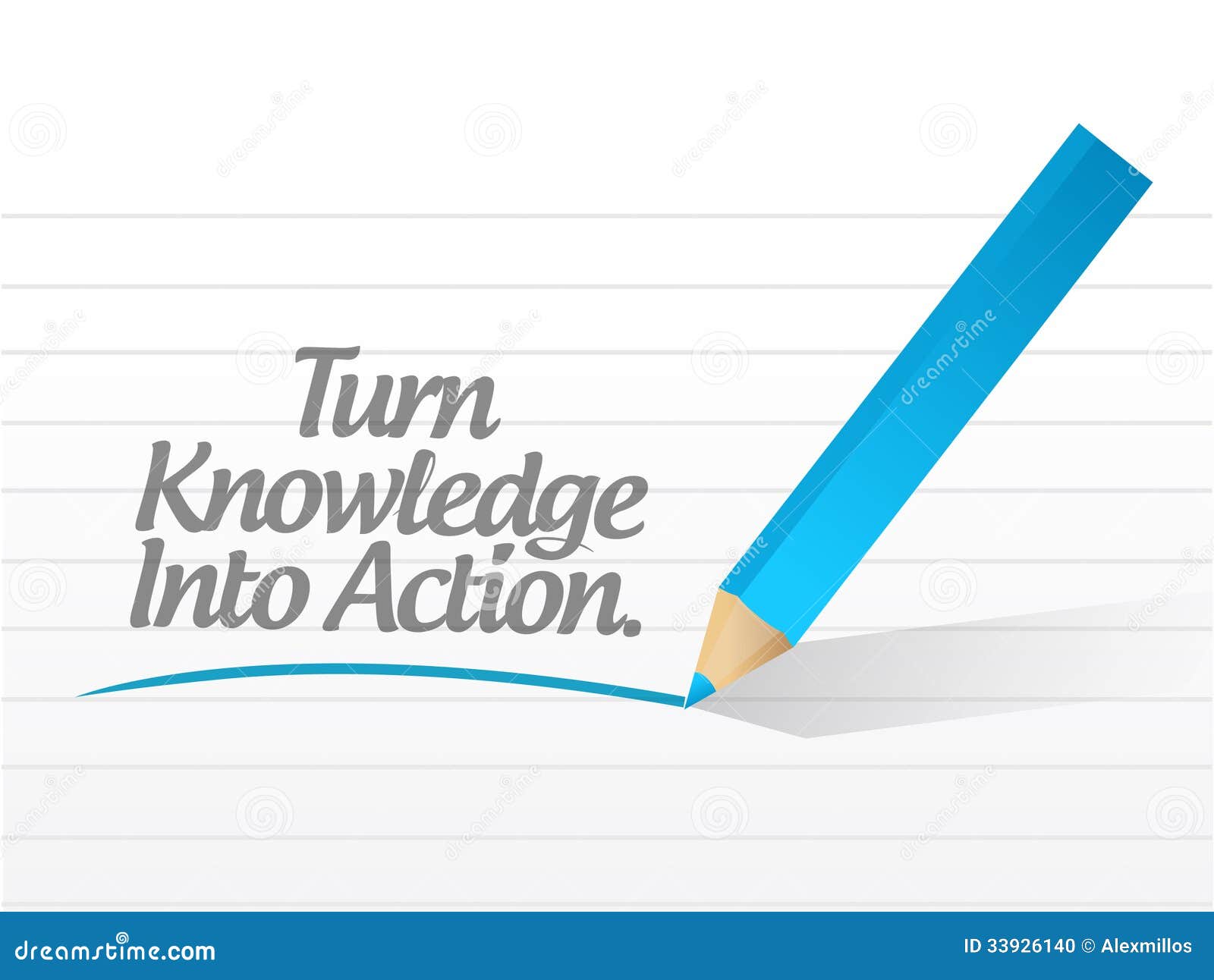 Turn Knowledge into Action Message Illustration Stock Illustration ...