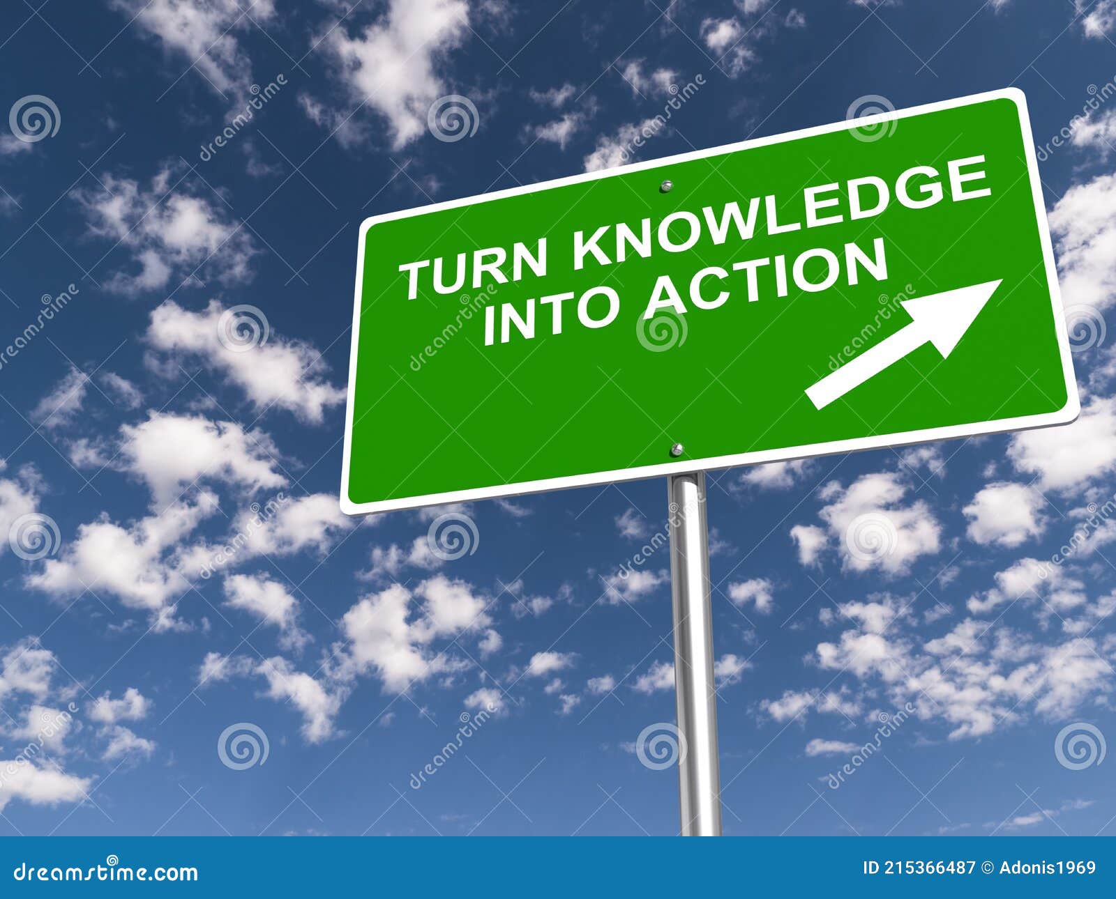 Turn Knowledge into Action Traffic Sign Stock Image - Image of icon ...
