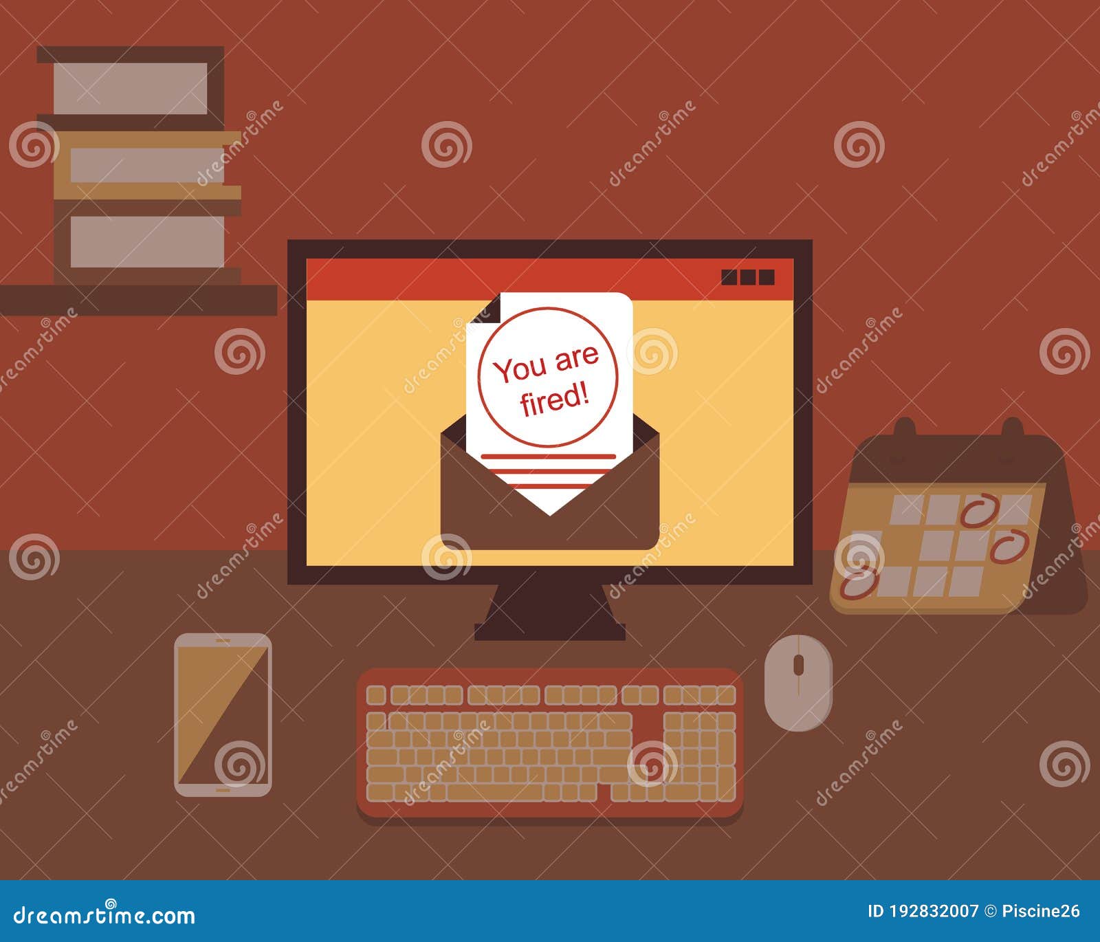 You are fired email vector stock vector. Illustration of reject - 192832007