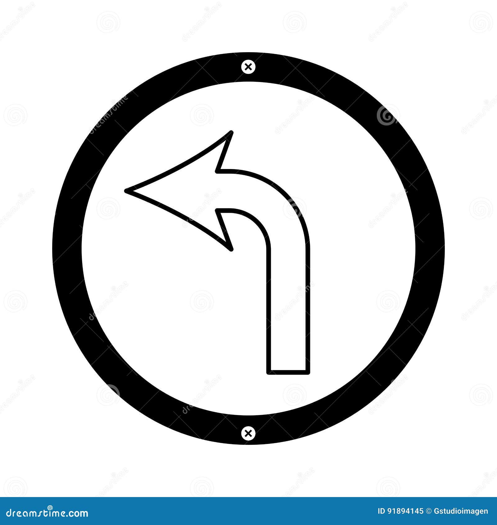Turn Left Arrow Traffic Signal Icon Stock Vector - Illustration of ...