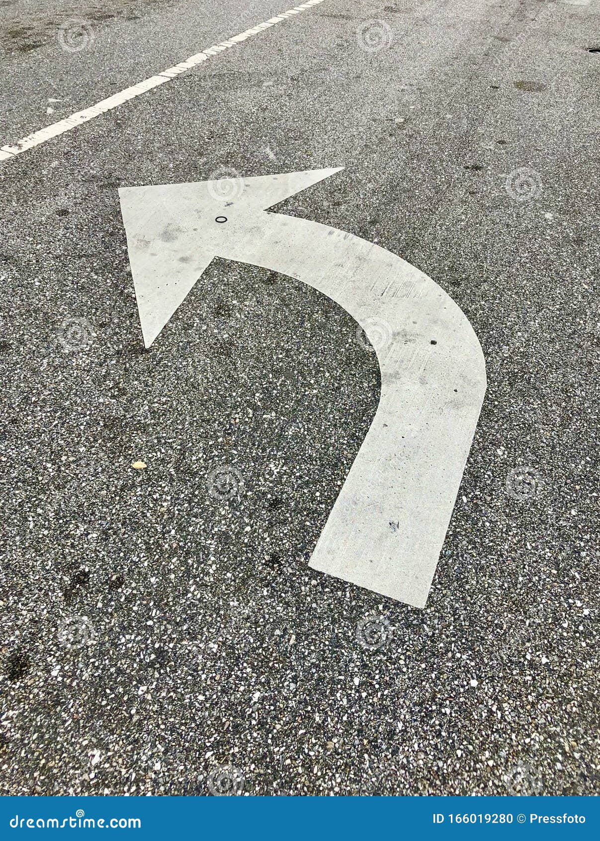 Turn left direction stock photo. Image of ashpalt, painted - 166019280