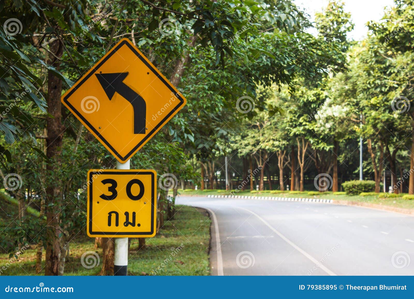 Turn left stock image. Image of highway, roadside, arrow - 79385895
