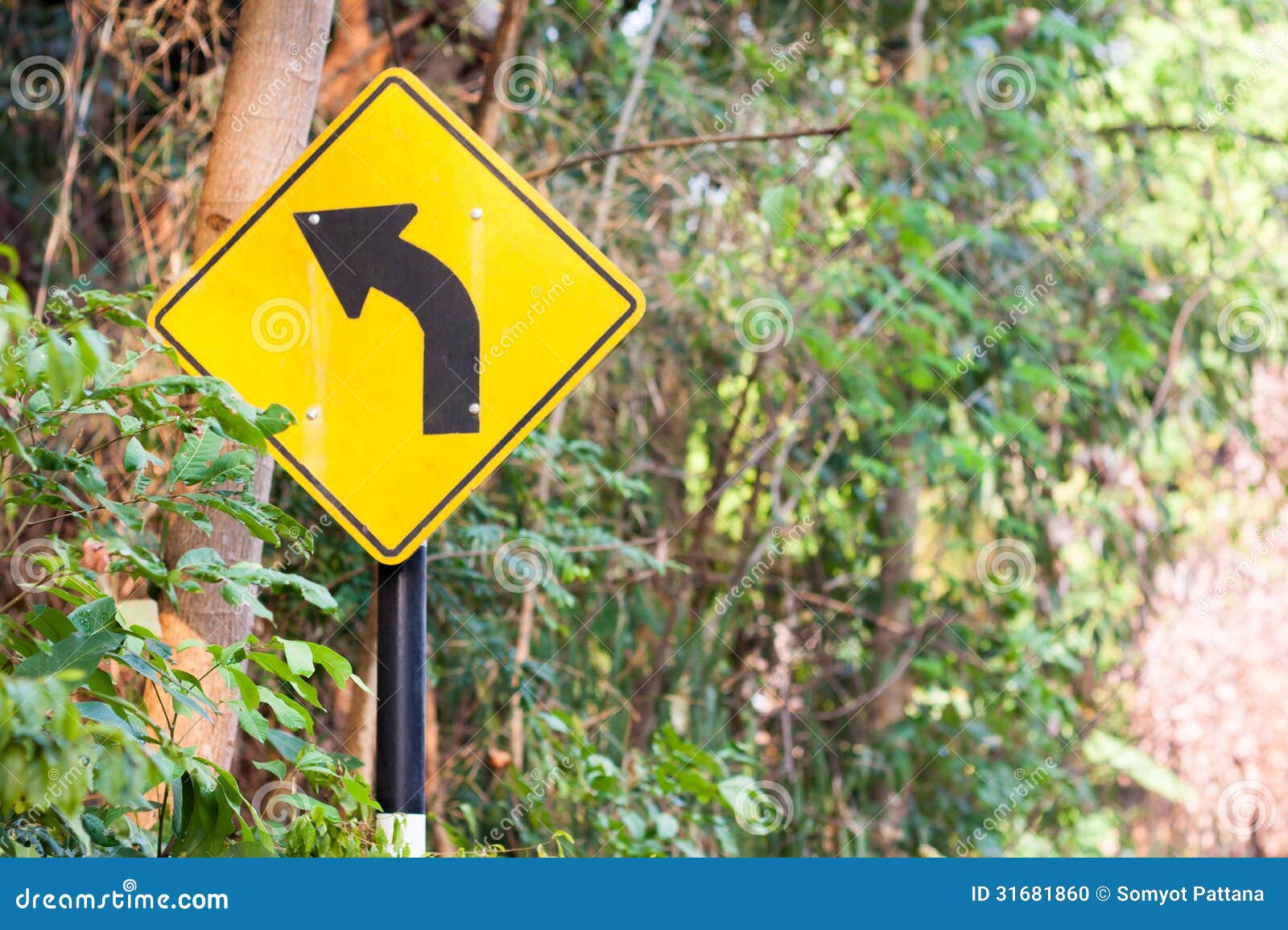 Turn left stock photo. Image of road, safety, arrow, direction - 31681860