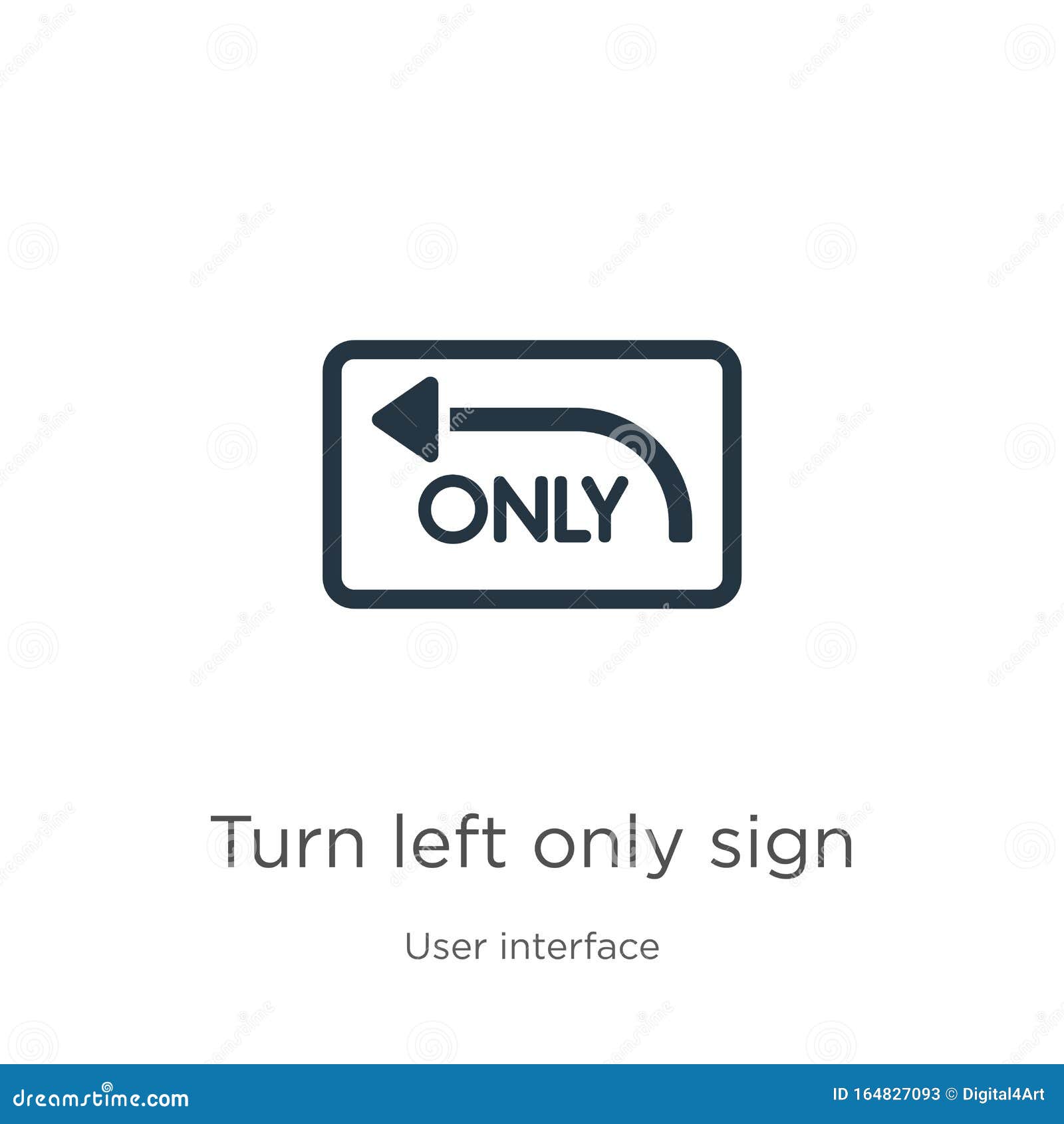 Turn Left only Sign Icon Vector. Trendy Flat Turn Left only Sign Icon ...