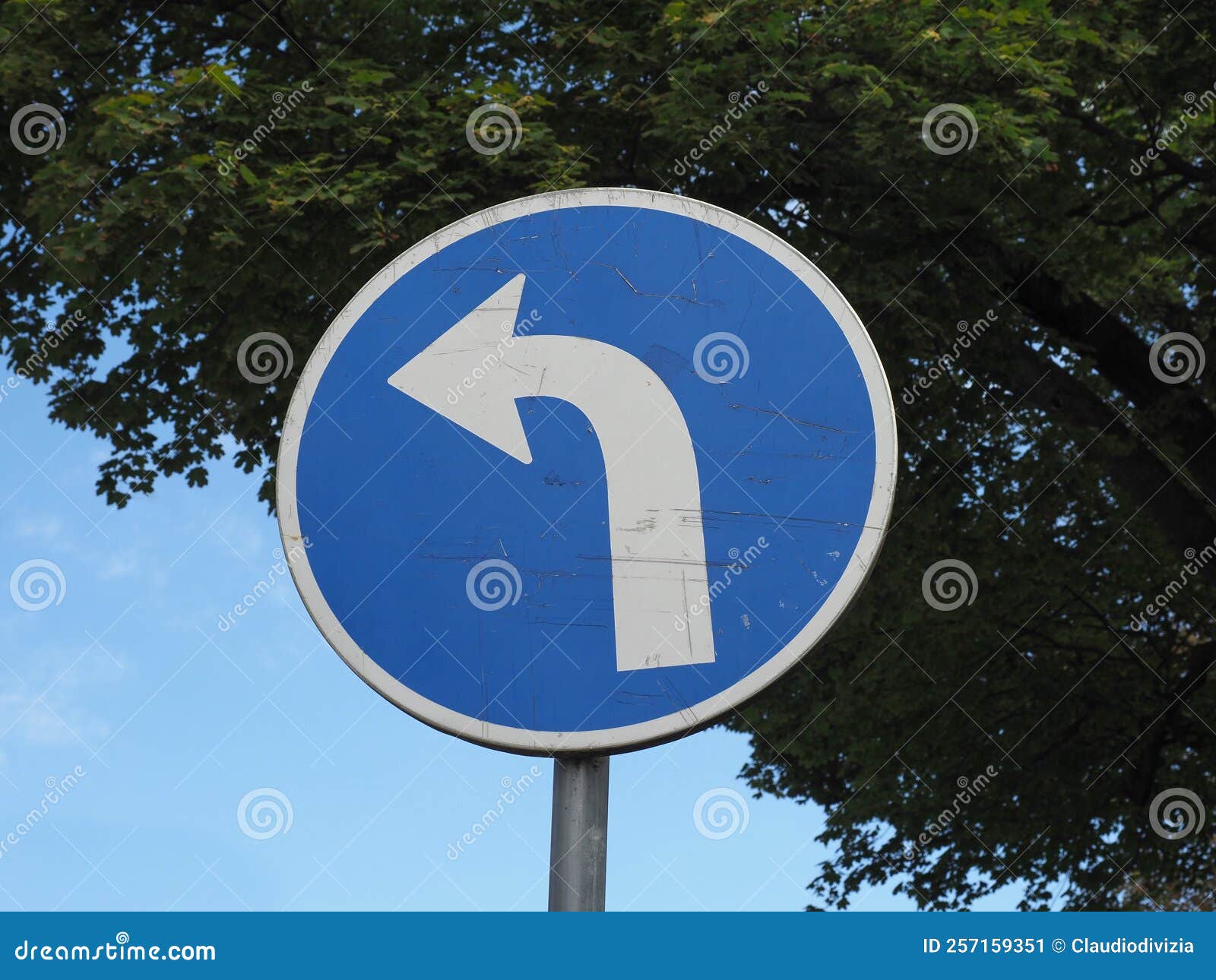 Turn left sign stock image. Image of street, left, safety - 257159351
