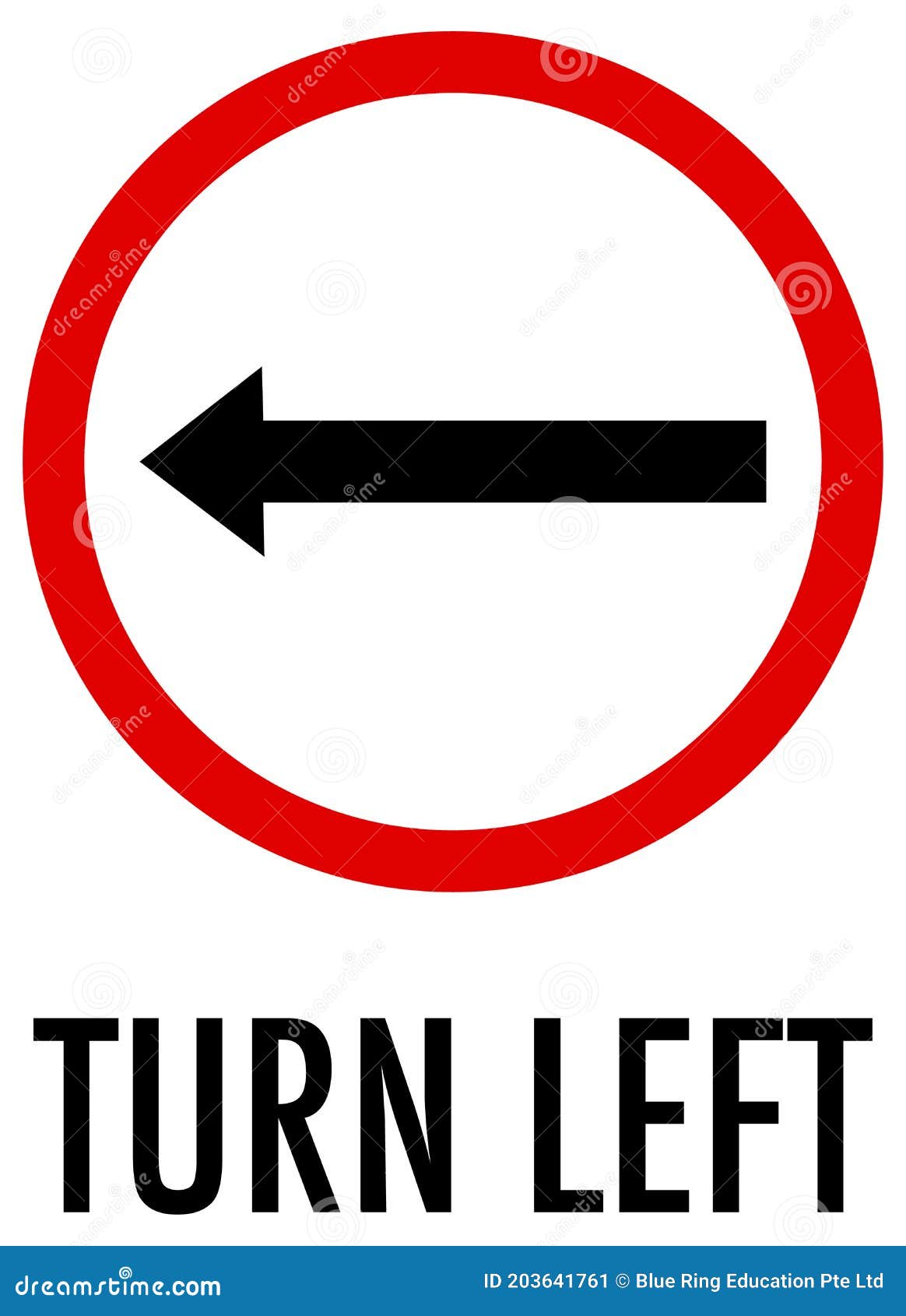 Turn Left Sign on White Background Stock Vector - Illustration of left ...