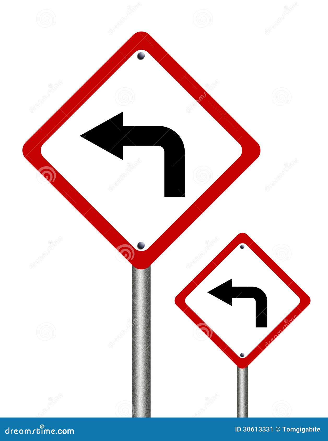 Turn left traffic sign stock illustration. Illustration of school ...