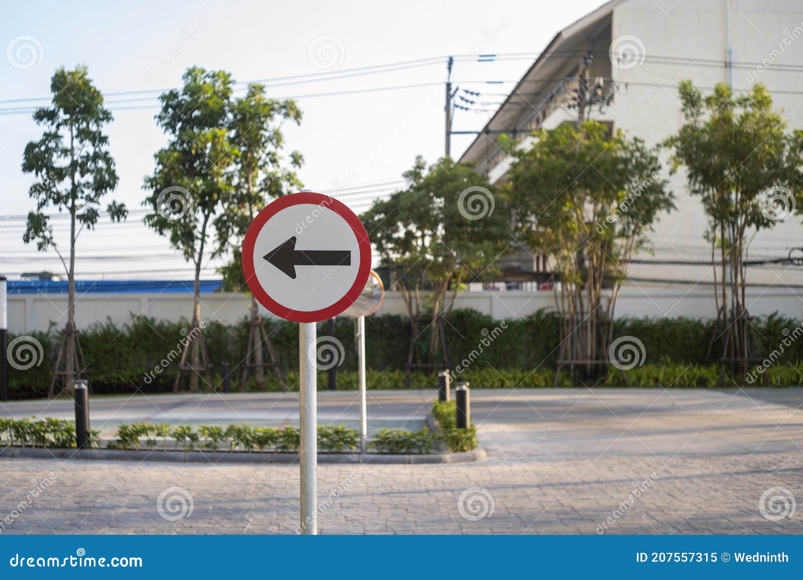 Turn Left Traffic Sign on Outdoor Background Stock Image - Image of ...