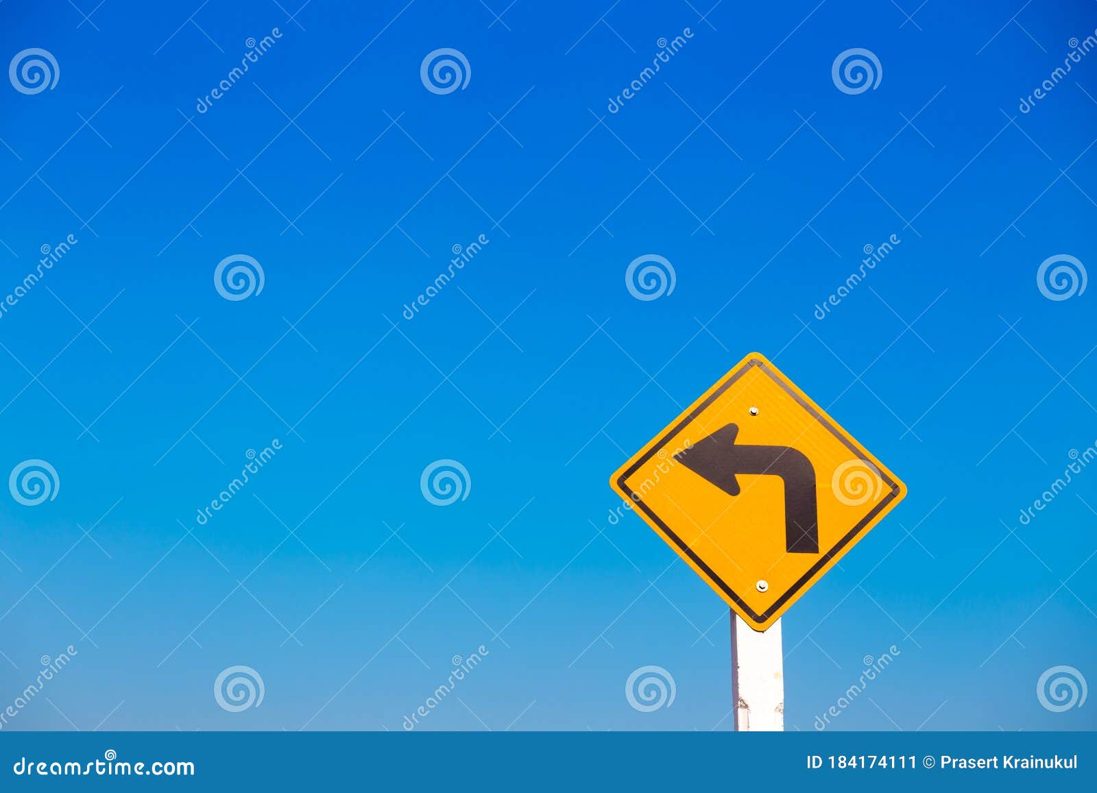 Turn Left, Traffic Sign on Road Stock Image - Image of graphic, safety ...