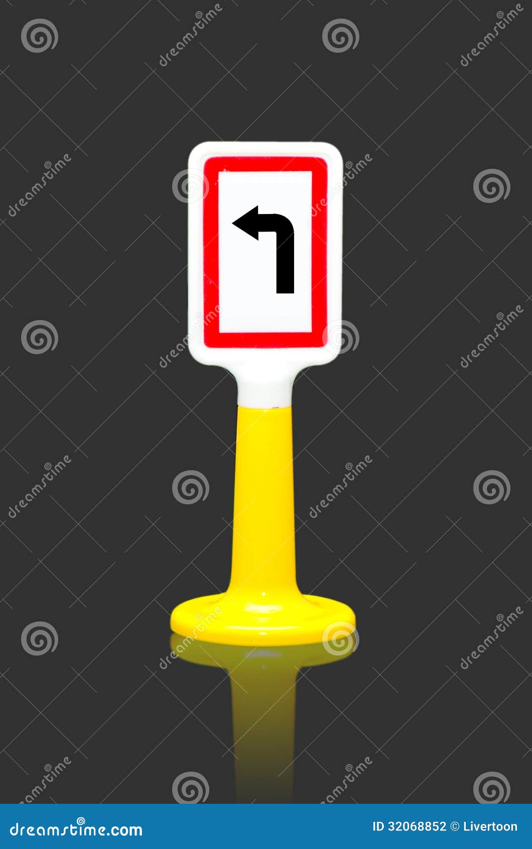 Left Traffic Route Only Direction Sign Turn Pointer Green Isolated ...