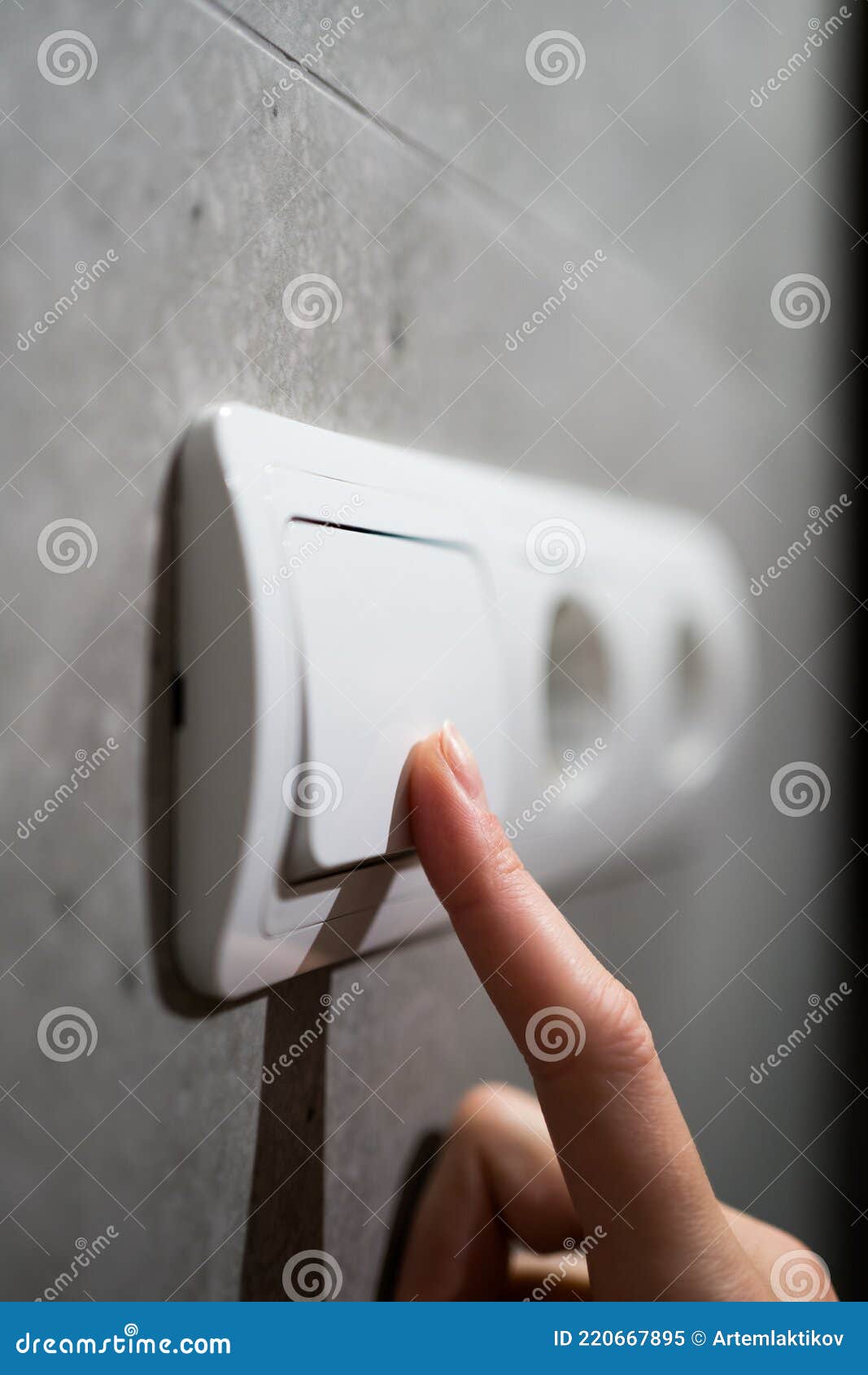 Turn on the Light on the White Switch. Electricity Management Stock ...