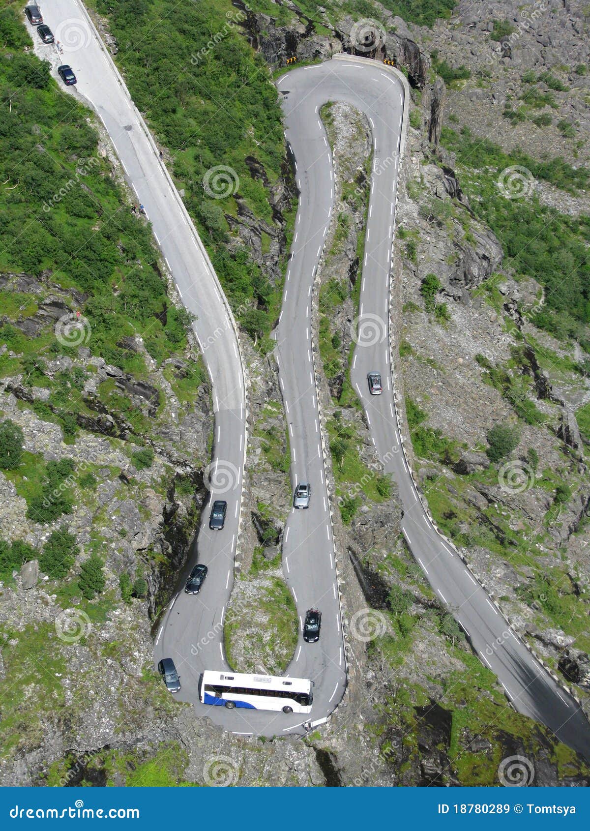 Turn of the mountain road stock image. Image of narrow - 18780289