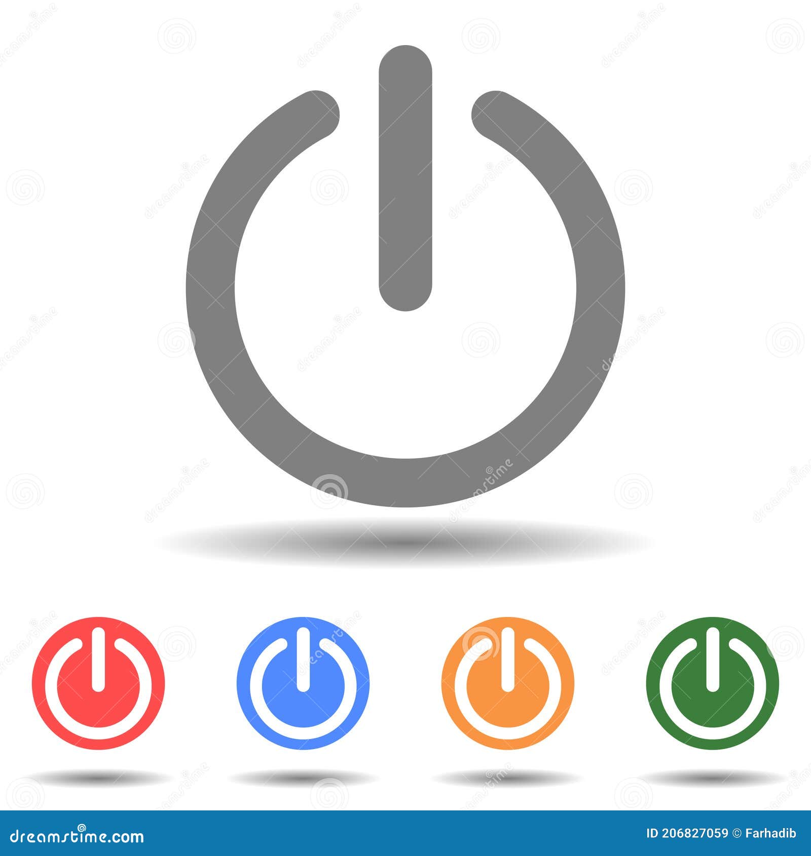 Turn on Off Button Icon Vector Stock Vector - Illustration of flat ...
