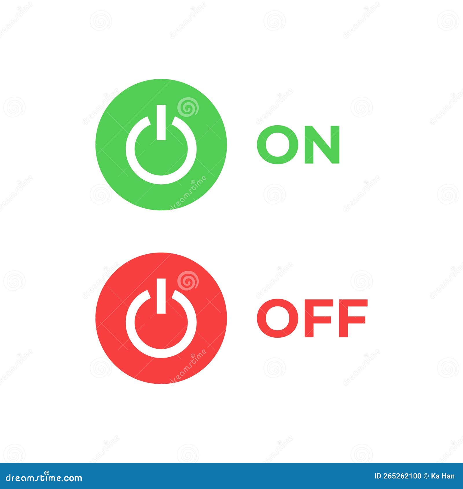 Turn on Off Button Icon Vector in Flat Style Stock Vector ...