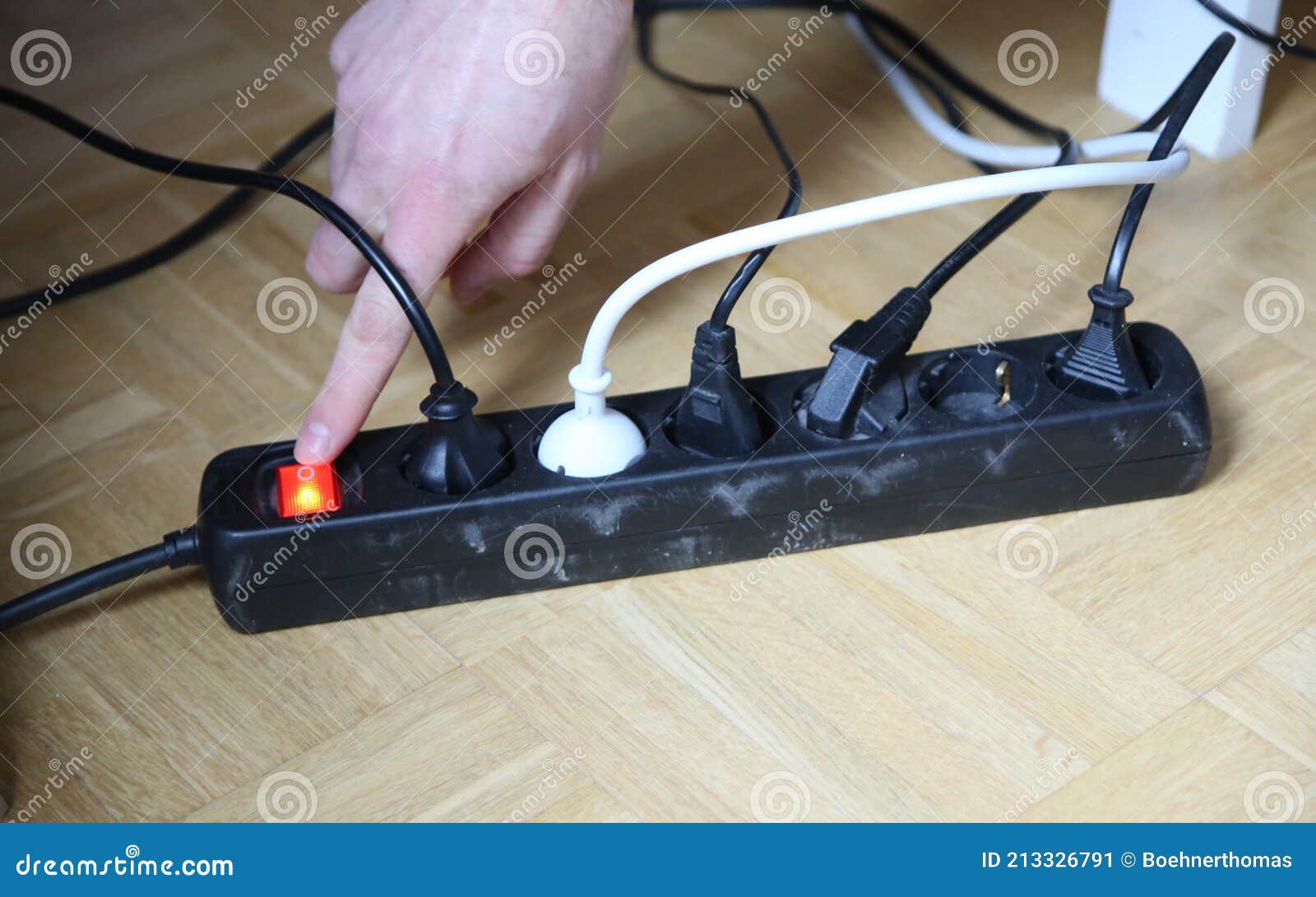 Turn Off the Button on Power Connector To Save on Electricity Stock ...