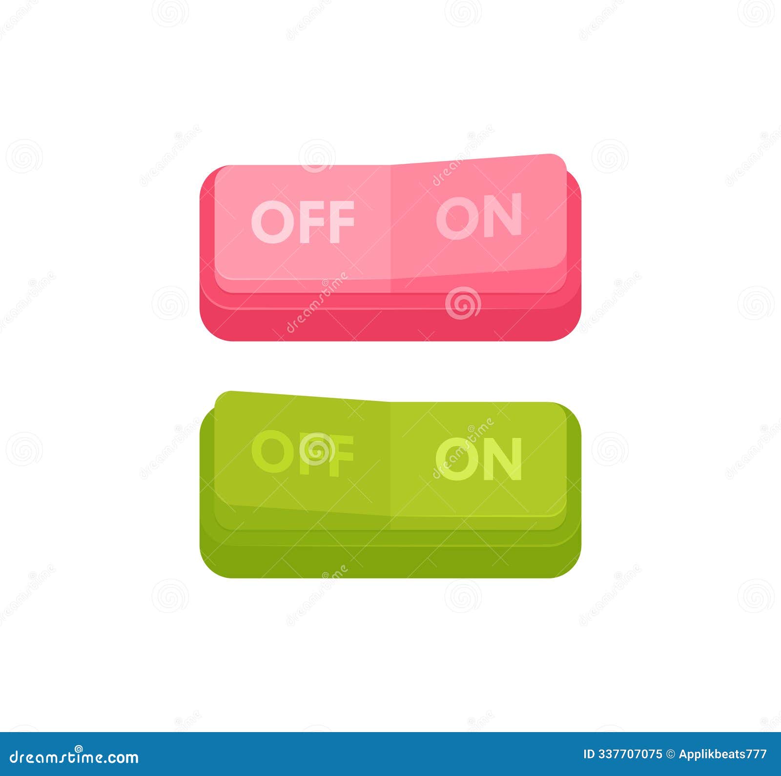 Turn on or Off Button Set. Realistic Toggle Switch on or Off. Switch ...