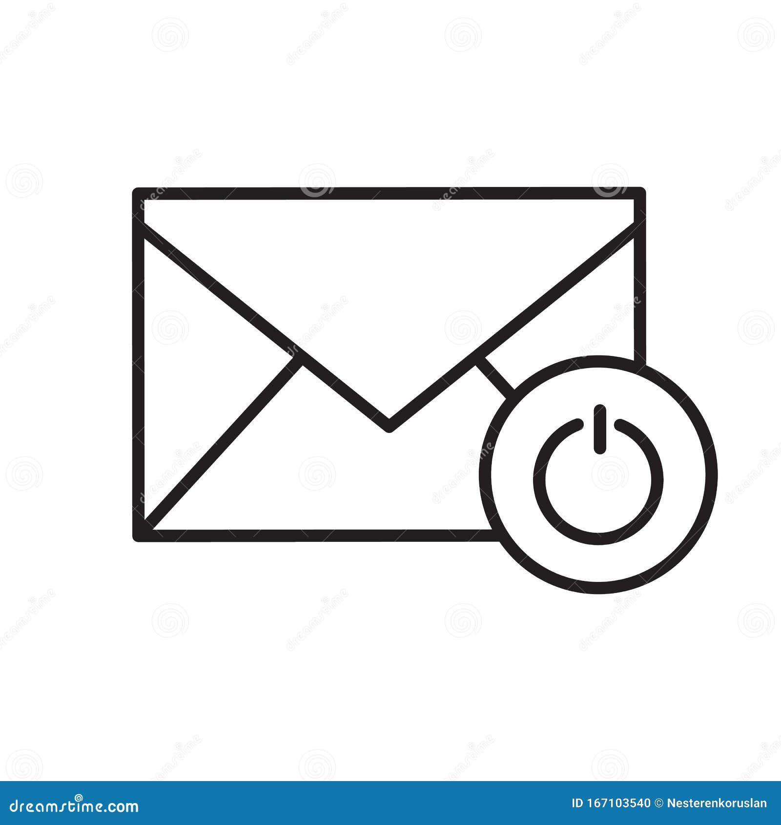 Turn Off Email Notifications Linear Icon Stock Vector - Illustration of ...
