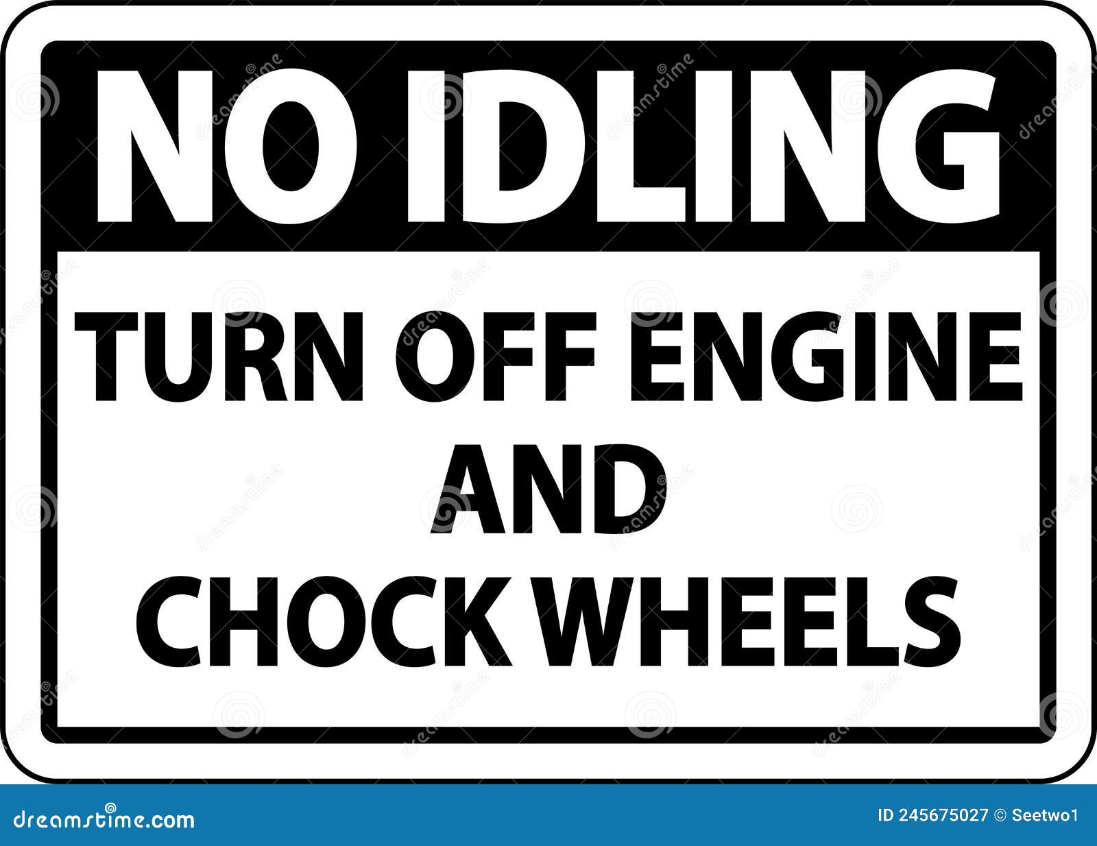Turn Off Engine and Chock Wheels Sign on White Background Stock Vector ...
