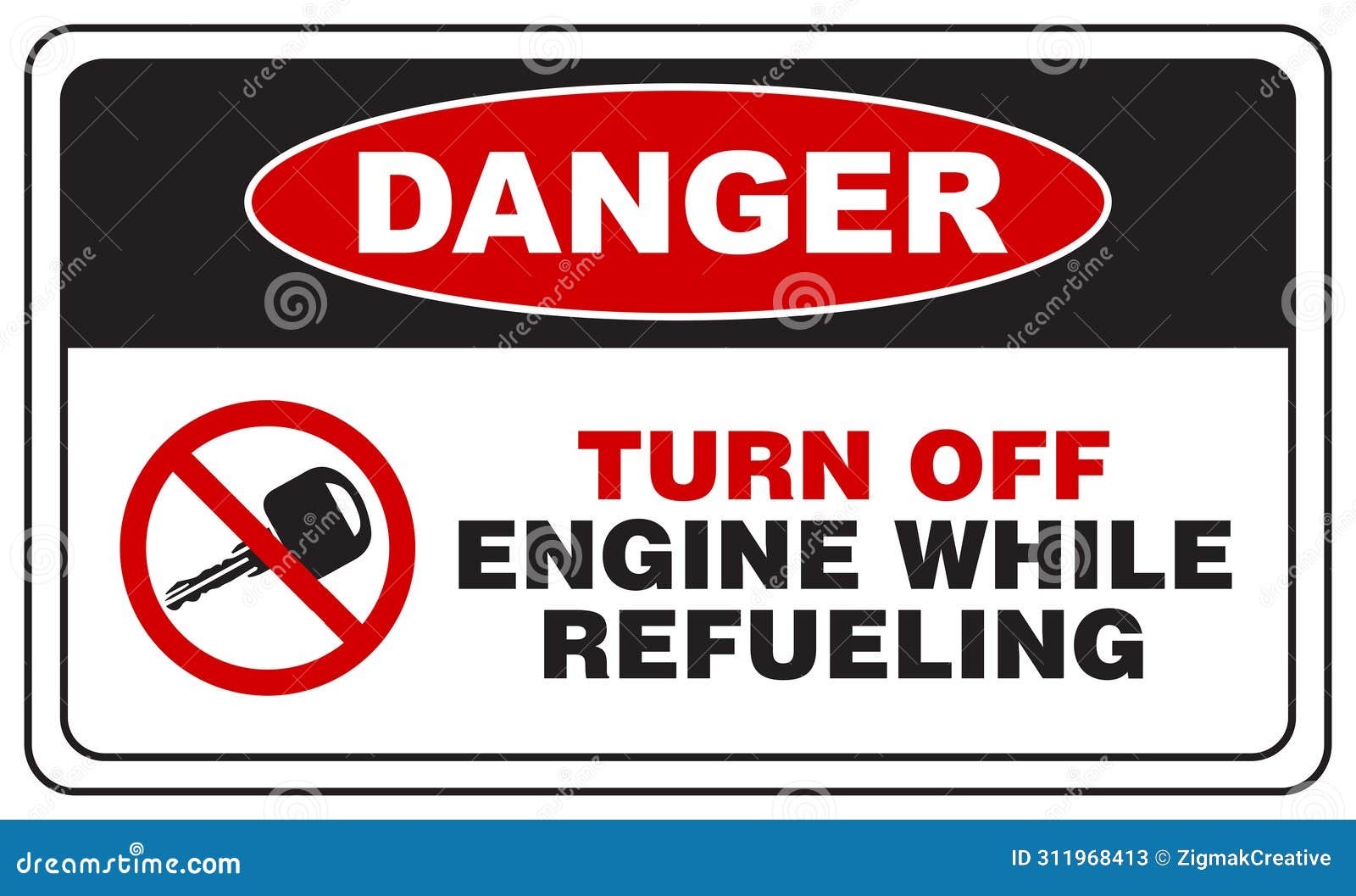Turn Off Engine while Refueling Stock Vector - Illustration of turn ...
