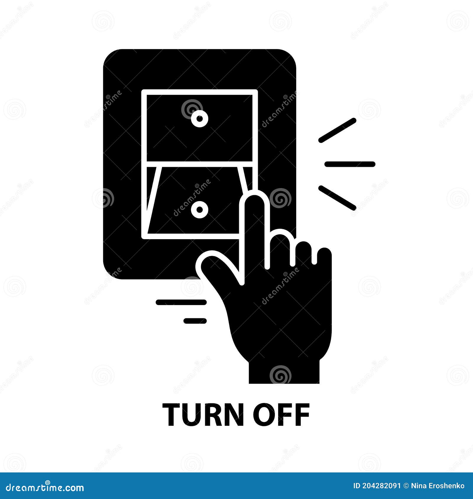 Turn Off Icon, Black Vector Sign with Editable Strokes, Concept ...