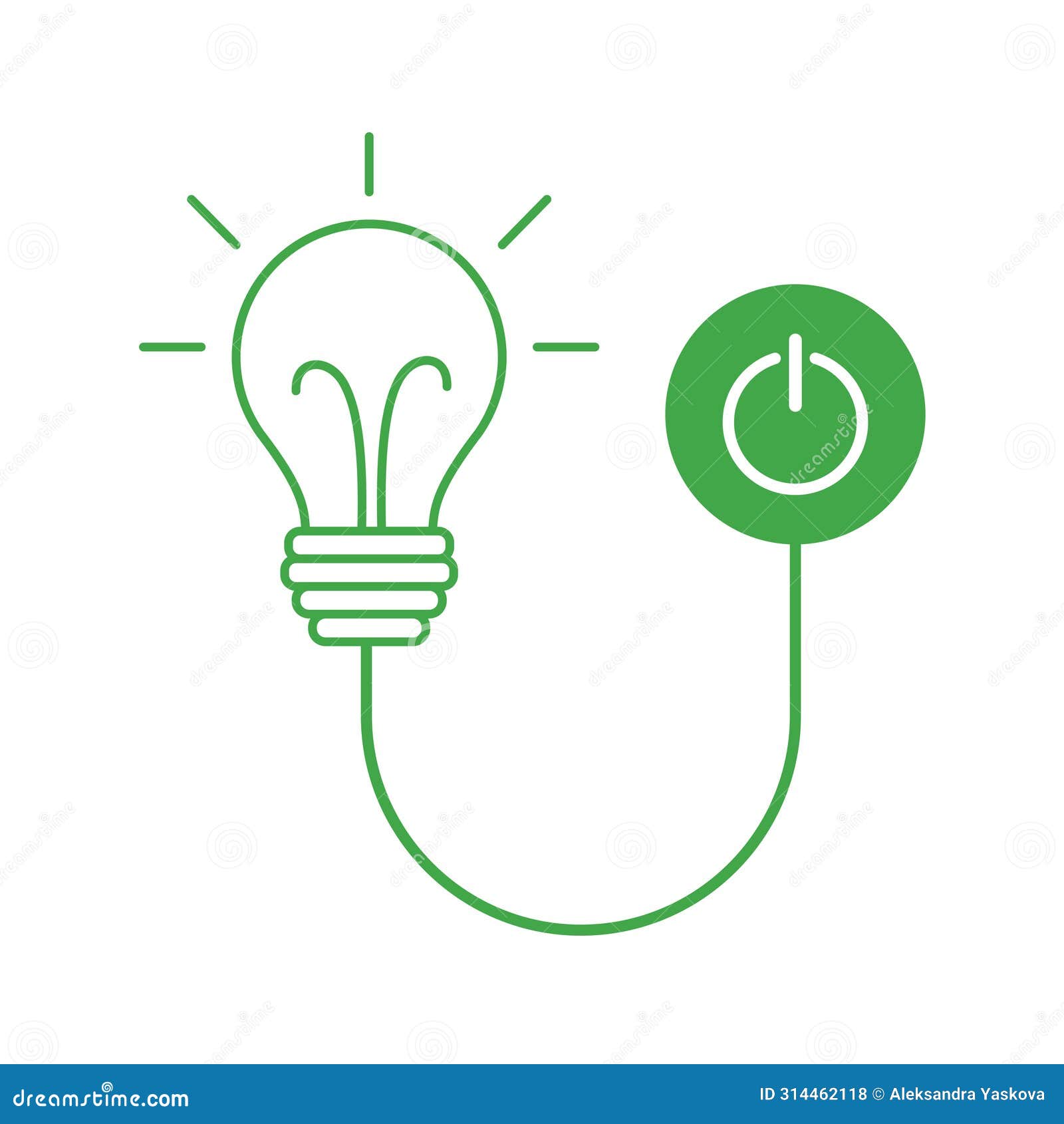 Turn Off the Light. Save Energy Concept Stock Vector - Illustration of ...