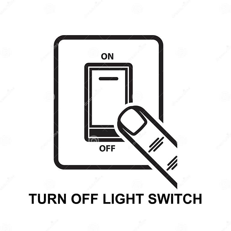 Turn Off Light Switch. Toggle Switch Isolated on Background Stock Vector - Illustration of ...