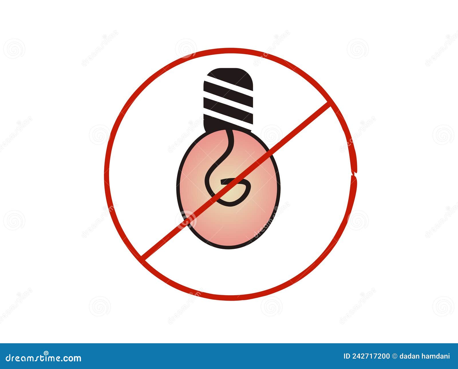 Turn Off the Light. Vector Illustration of a Warning Don T Turn on the ...