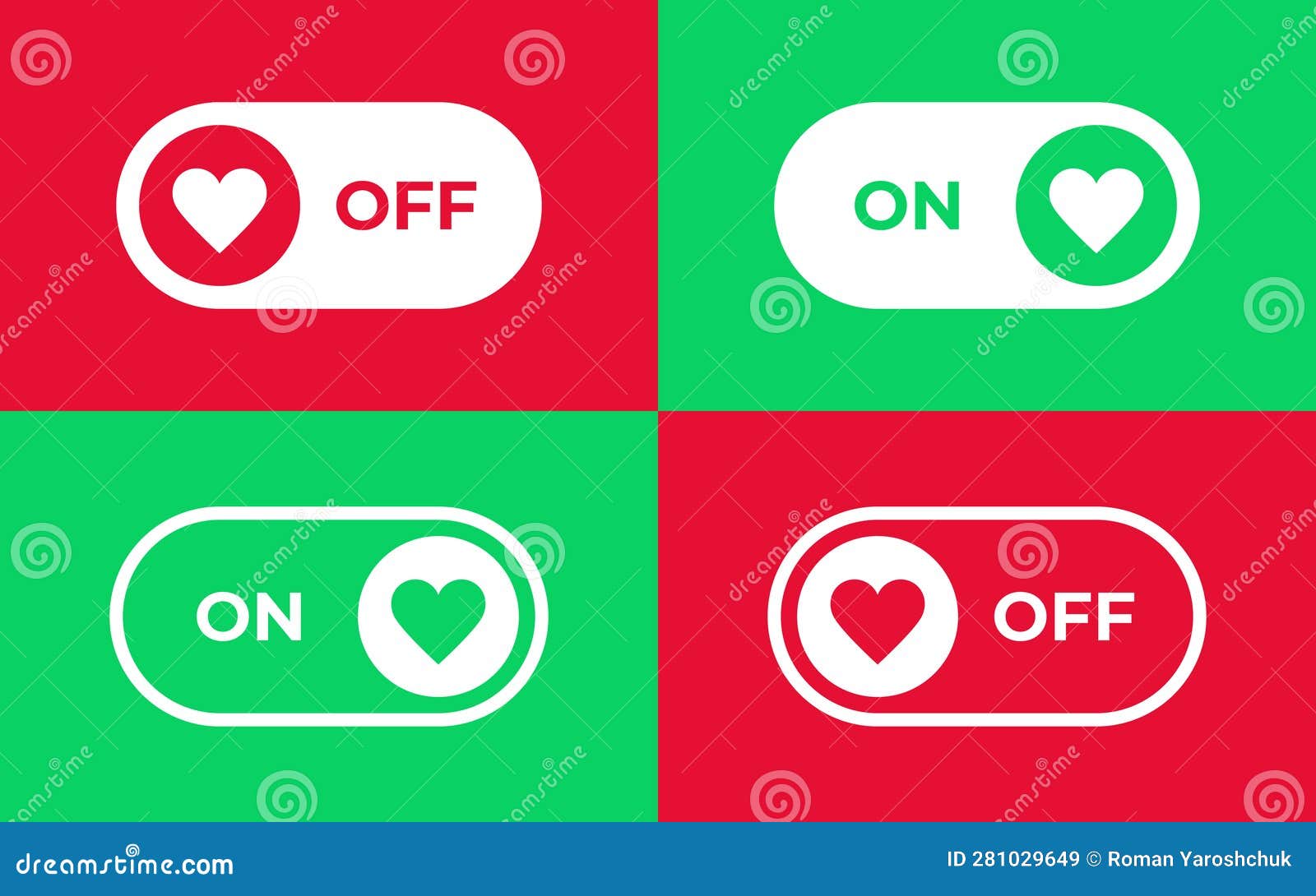 Turn on and Off Mode Switch. on and Off Icons Stock Vector ...