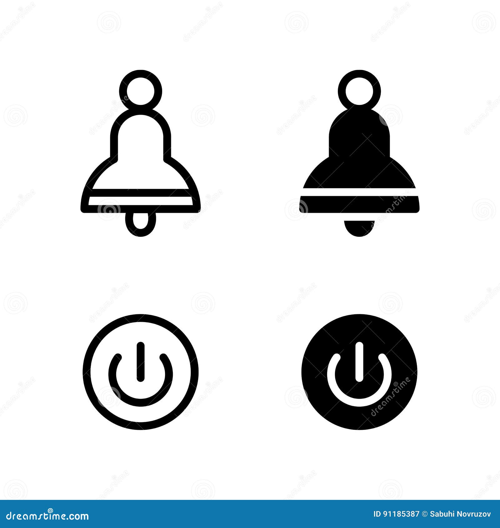 Turn Off Notifications Icon. Silhouette Symbol. Turn Off Button. Vector ...
