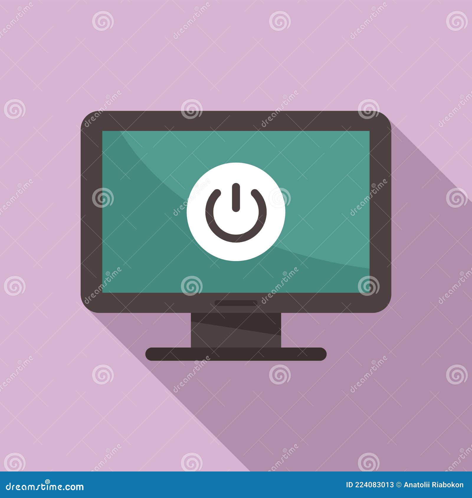 Turn Off Pc Icon Flat Vector. Computer Button Stock Vector ...