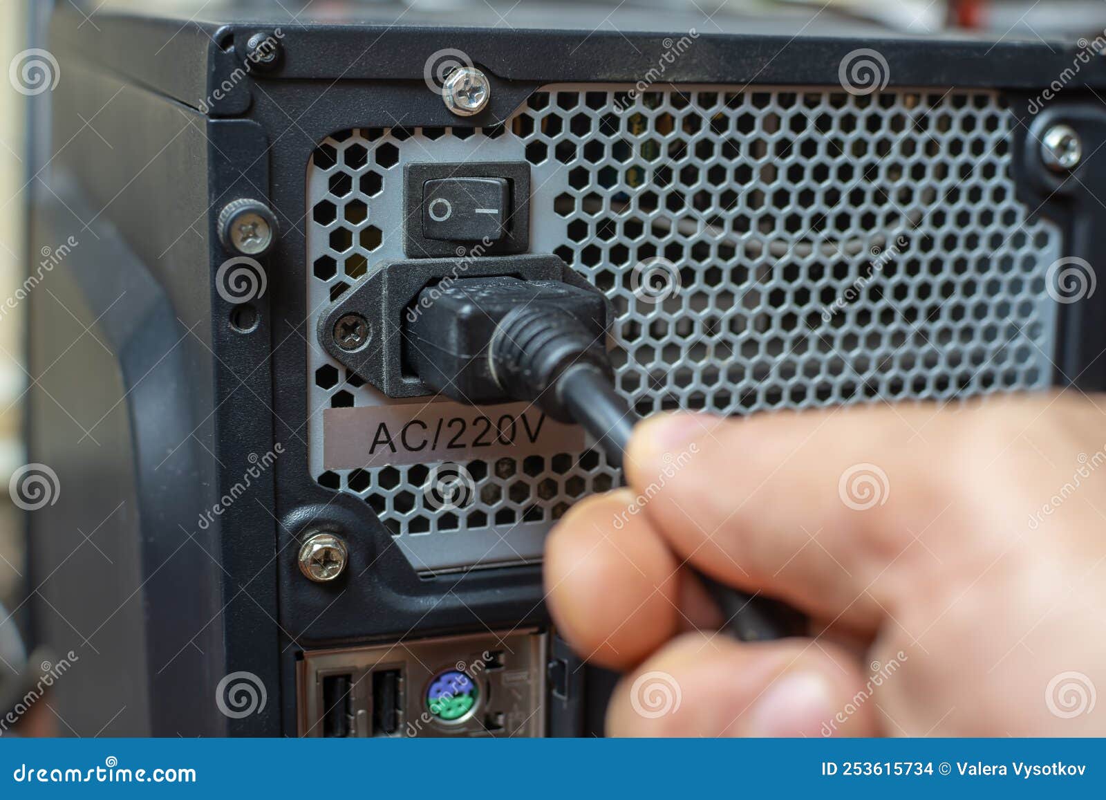 A computer stock photo. Image of power, tape, digital - 253615734