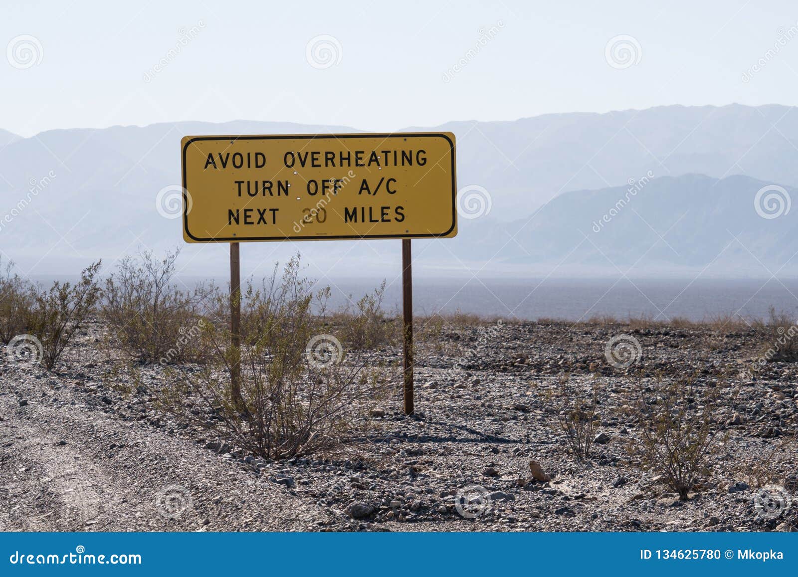 Sign Warning Drivers through Death Valley National Park To Turn Off ... Sign Warning Drivers through Death Valley National Park To Turn Off ...