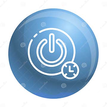 Turn Off Timer Button Icon, Outline Style Stock Vector - Illustration ...
