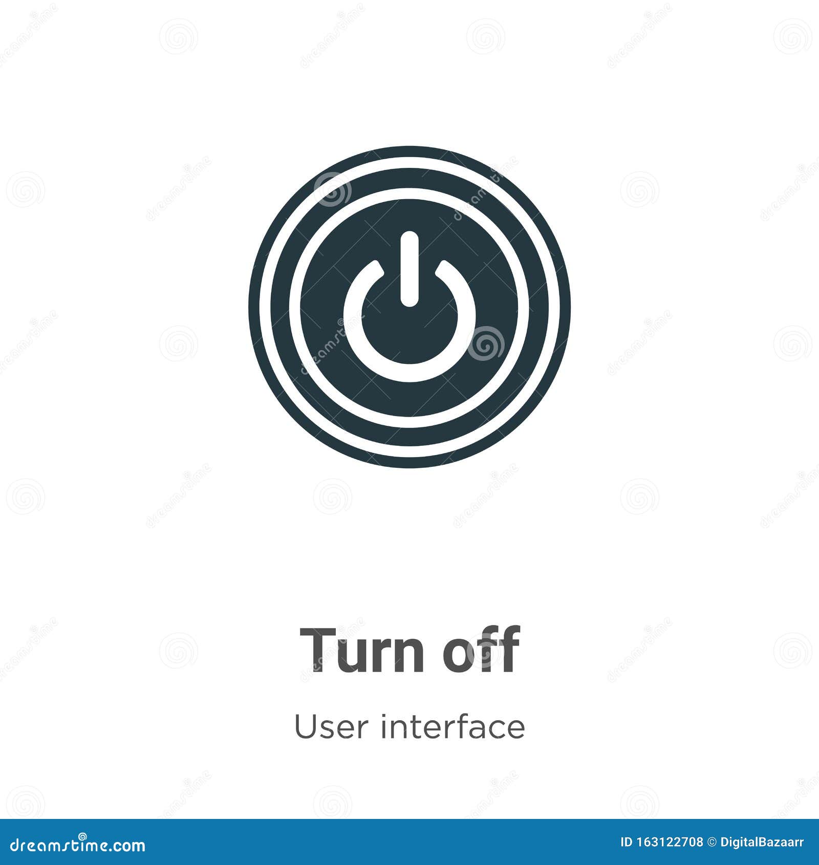 Turn Off Vector Icon on White Background. Flat Vector Turn Off Icon ...