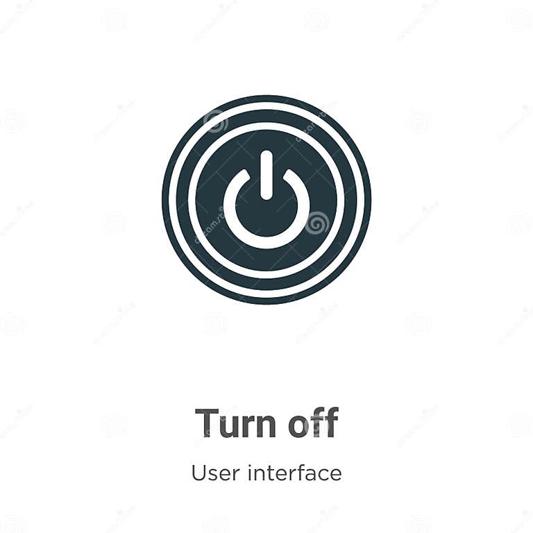 Turn Off Vector Icon on White Background. Flat Vector Turn Off Icon ...