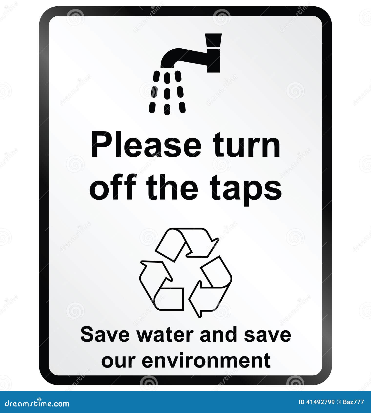Turn Off Water Information Sign Stock Vector Illustration Of Drawing