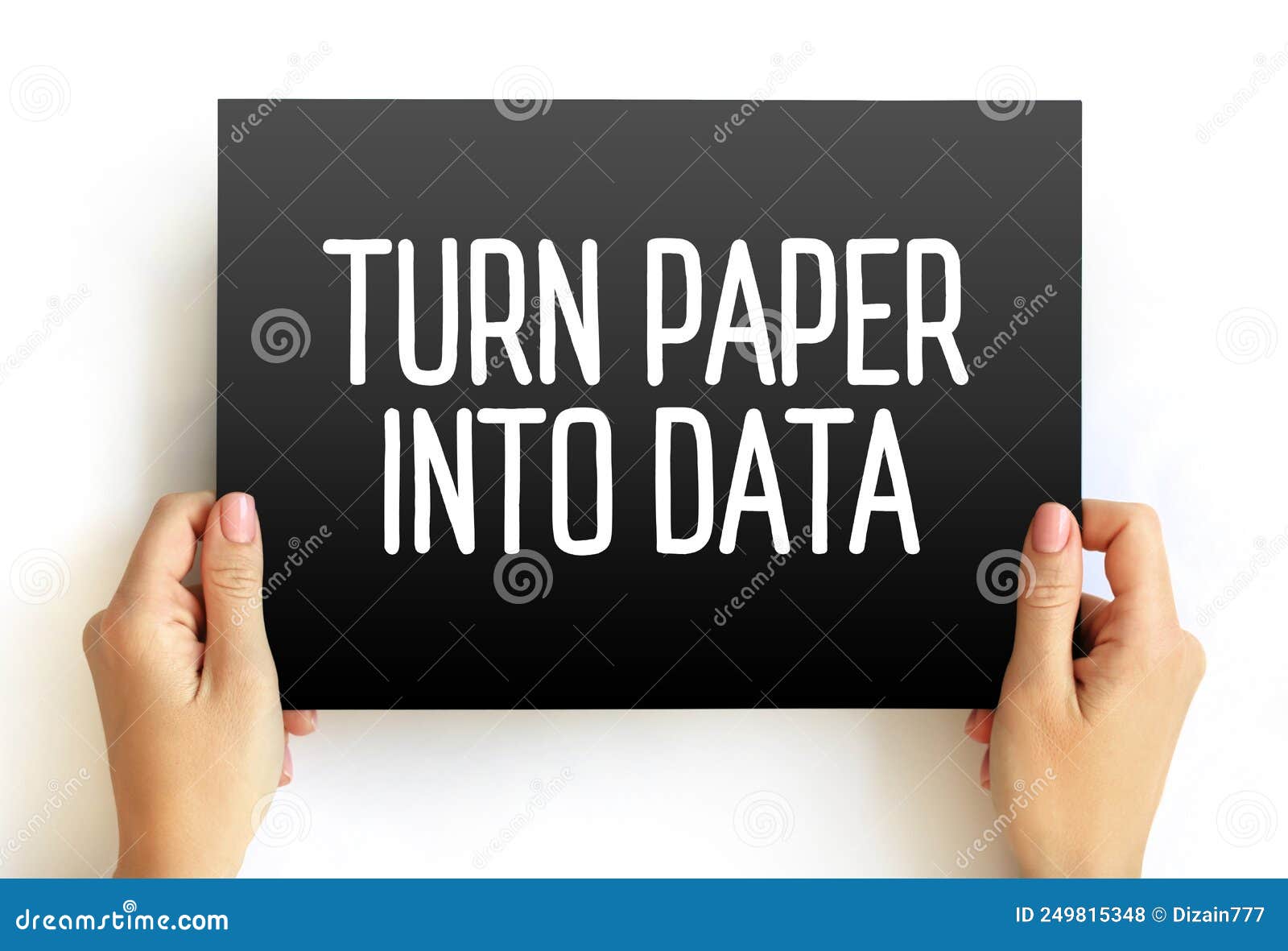 Turn Paper into Data Text on Card, Concept Background Stock Photo ...