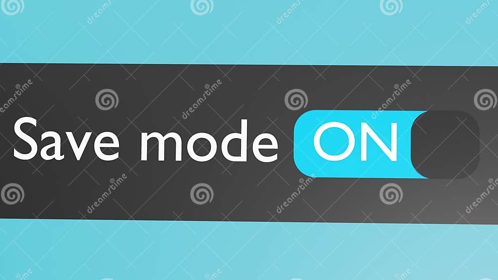 Turn on Power Save Button, Slider. Energy Saving Mode. 3d Render. Stock ...