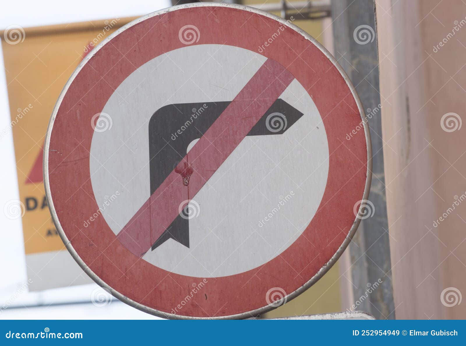 A Turn Prohibition Traffic Sign Stock Image - Image of system ...