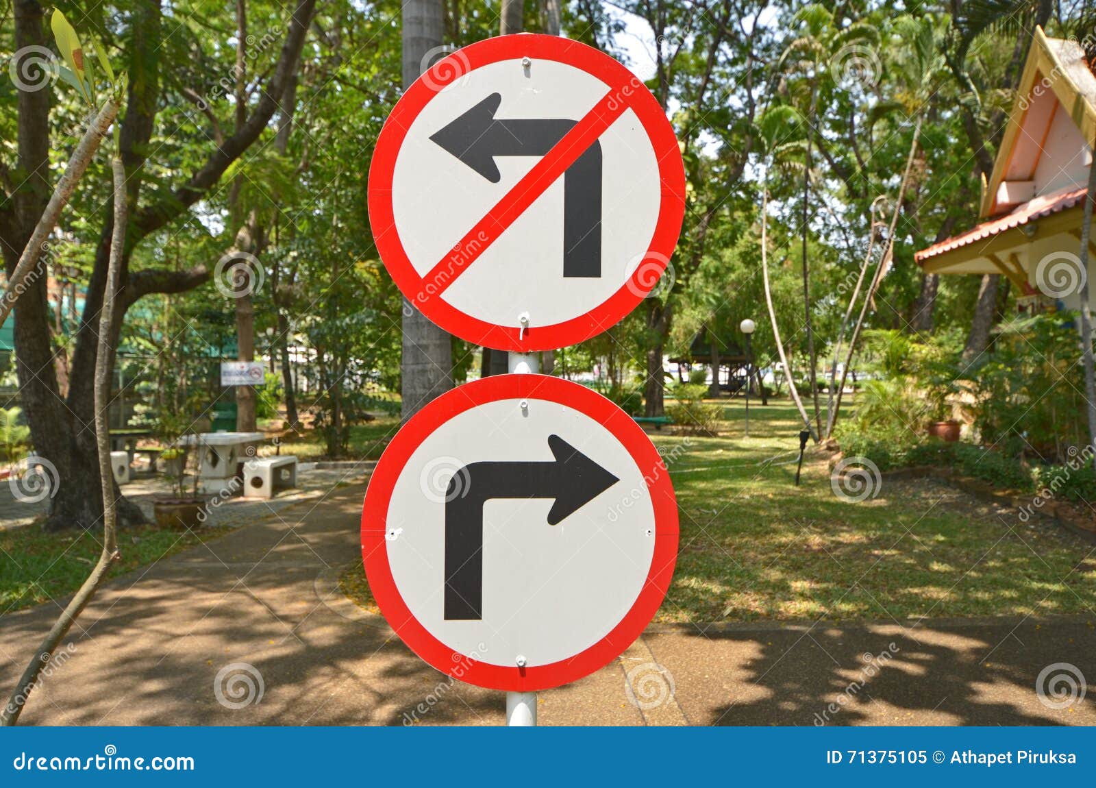 Turn Right and No Turn Left Signs Stock Image - Image of drive, sign ... Turn Right and No Turn Left Signs Stock Image - Image of drive, sign ...