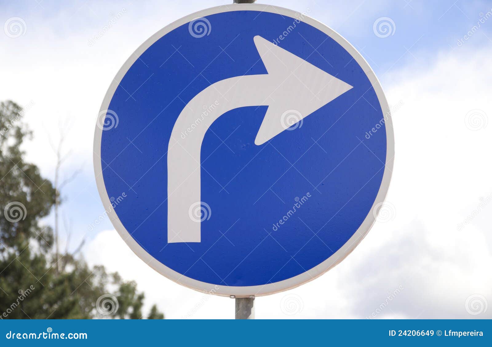 Turn right road sign stock image. Image of isolated, curve - 24206649