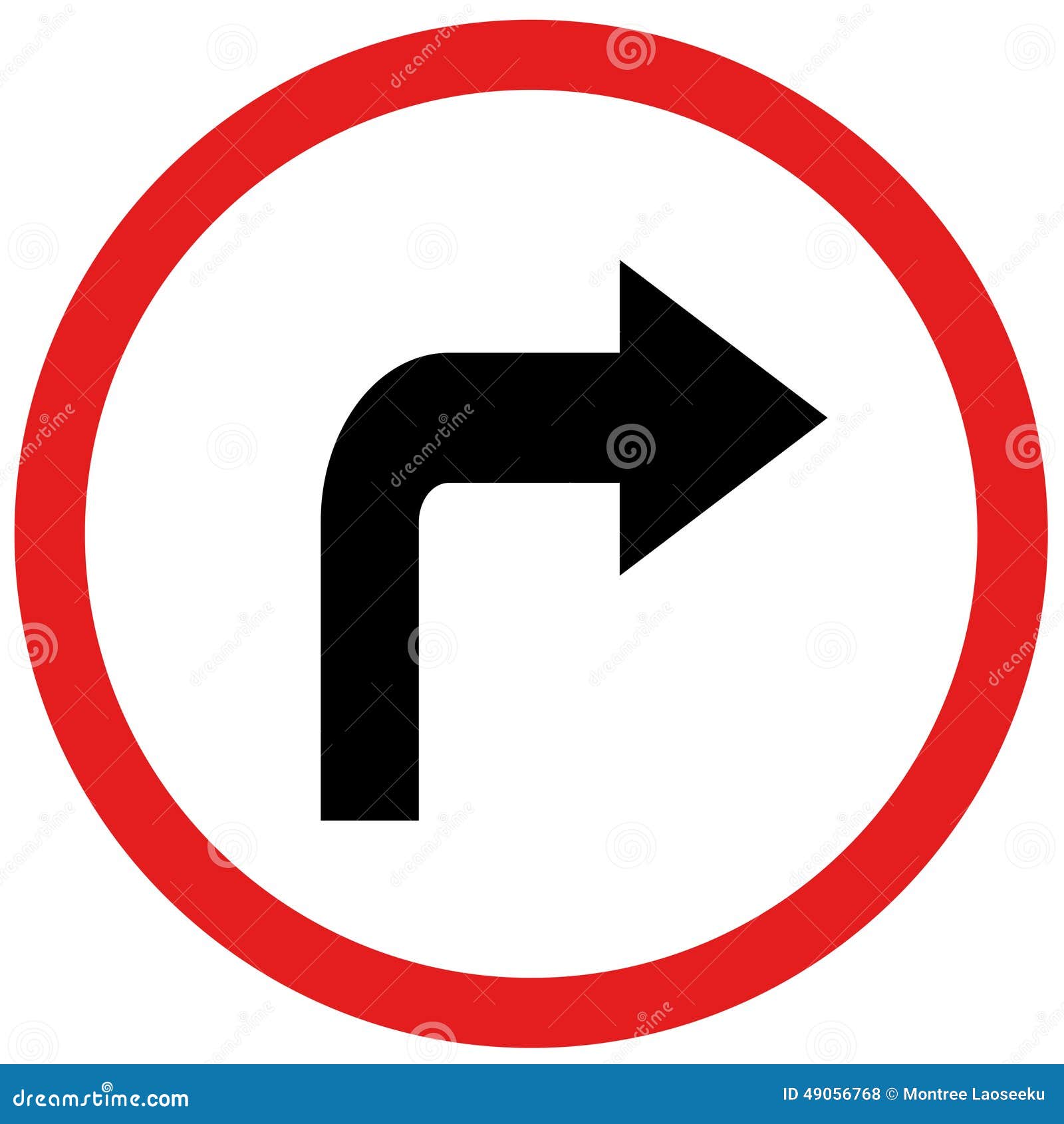 Turn Right Sign Stock Illustration - Image: 49056768