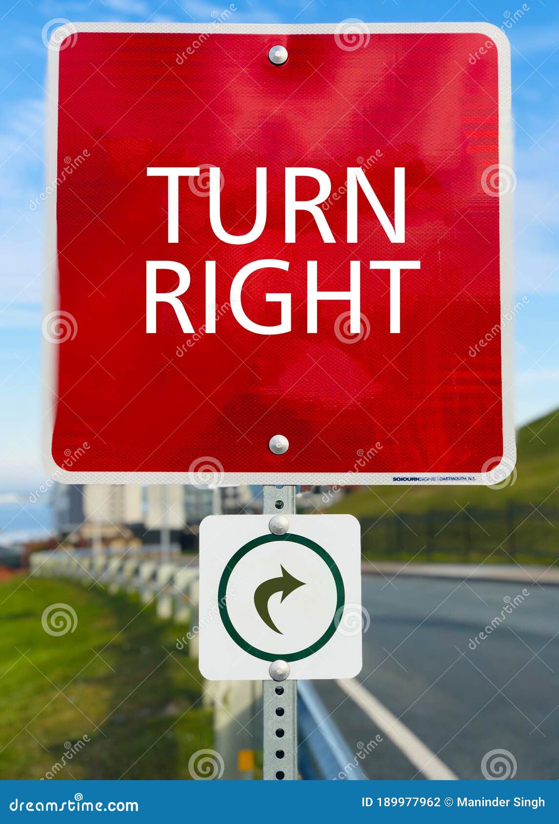 Turn Right Sign with Clouds. Stock Illustration - Illustration of board ...