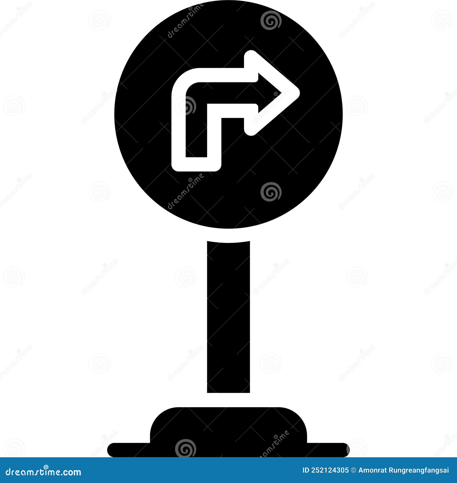 Turn Right Sign Icon, Location Map and Navigation Vector Stock Vector ...