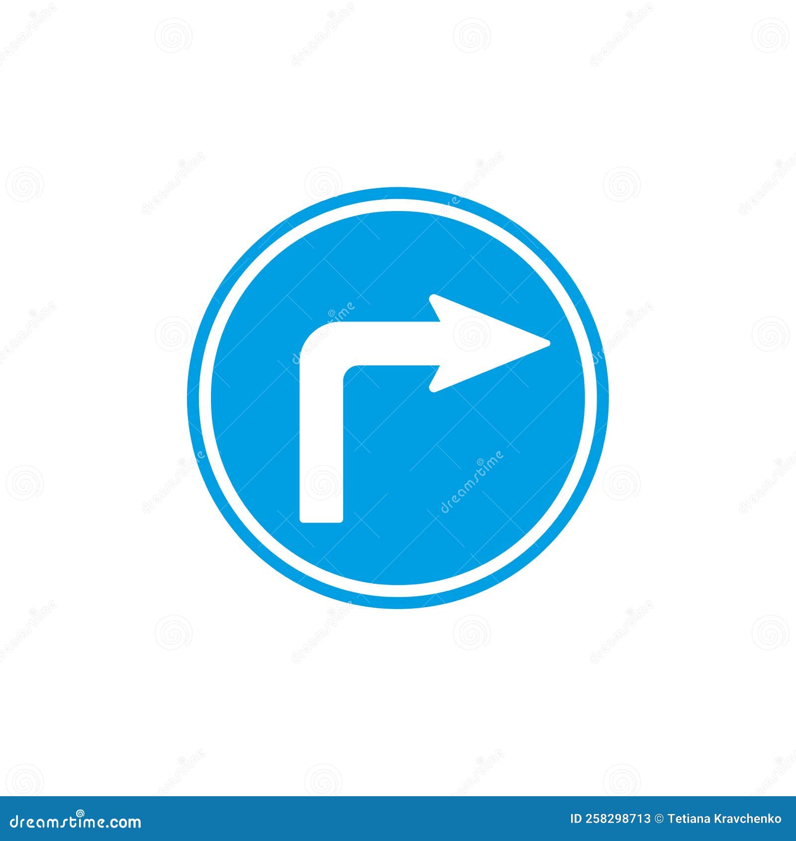 Turn Right Sign. Safety Concept. Vector Illustration. Stock Image Stock ...