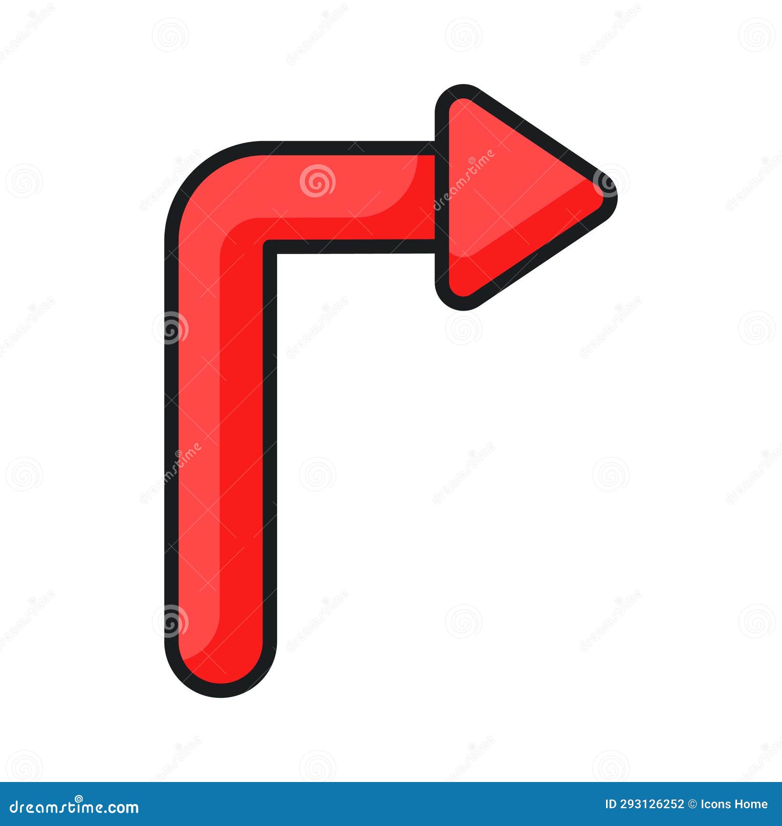 Turn Right Sign Vector Design, Traffic Road Sign Stock Illustration ...